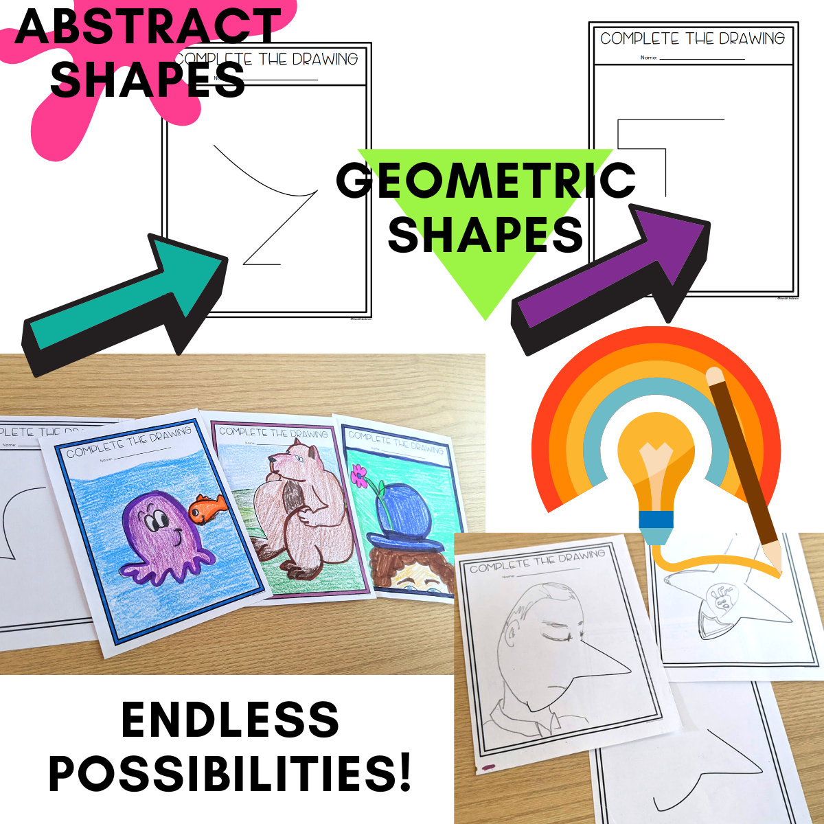 Creativity Art and STEM Warmup Activitiy Complete the Drawing - Etsy