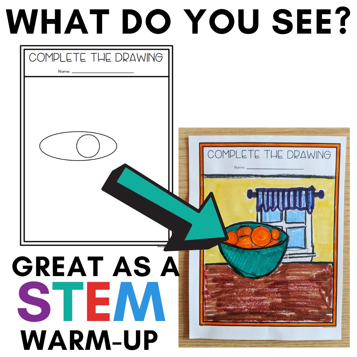 Creativity Art and STEM Warmup Activitiy Complete the Drawing - Etsy