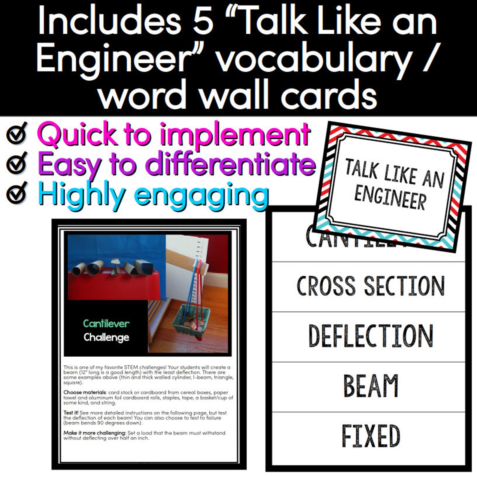 Civil Engineering STEM Challenge - Design a Cantilevered Beam - Etsy