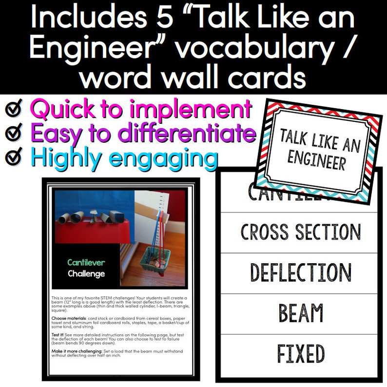 Civil Engineering STEM Challenge - Design a Cantilevered Beam - Etsy