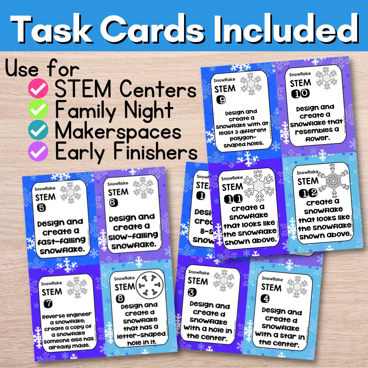 Paper Snowflake STEM Challenges for Winter - Etsy