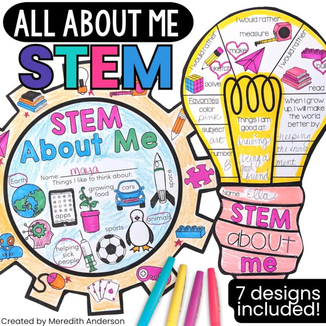 All About Me STEM Activity Get to Know Your Students in STEM and STEAM ...