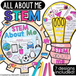 All About Me STEM Activity Get to Know Your Students in STEM and STEAM ...