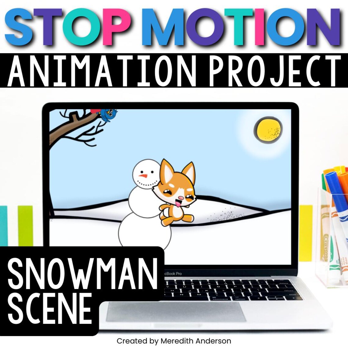 Snowman Digital Stop Motion Animation Activity Animating in Google ...