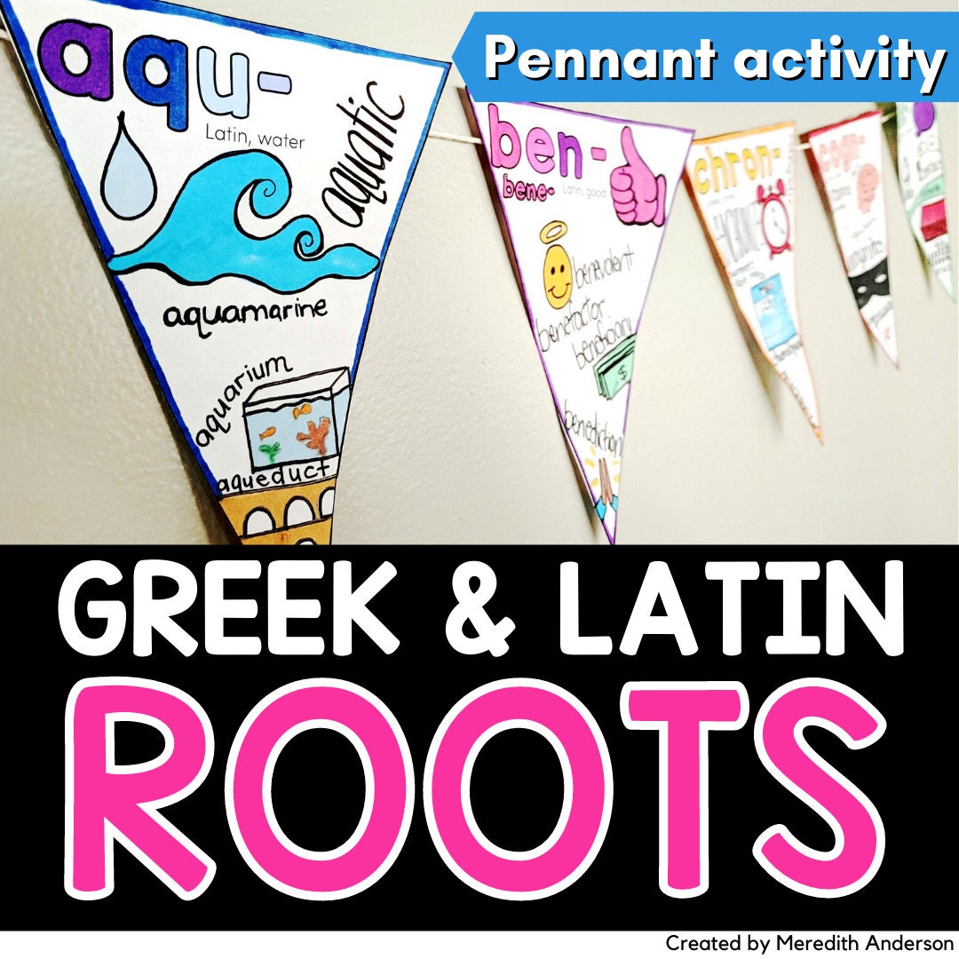 Greek and Latin Roots Printable Pennant Activity - Etsy