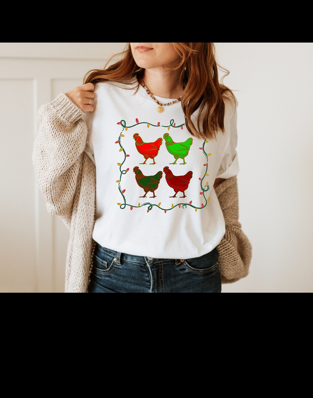 Cute Christmas Chickens Shirt Christmas Farm Tee Funny - Etsy