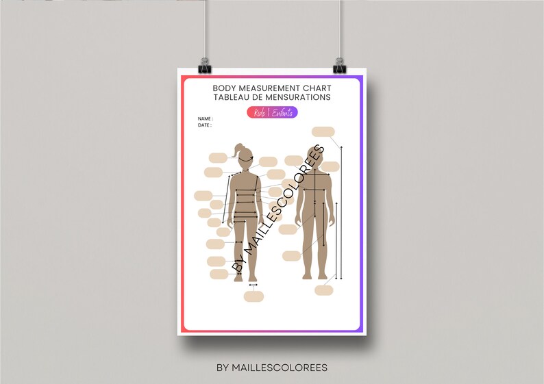 CHILD Body Measurements Sheet, Printable Measurements Chart, Blank ...