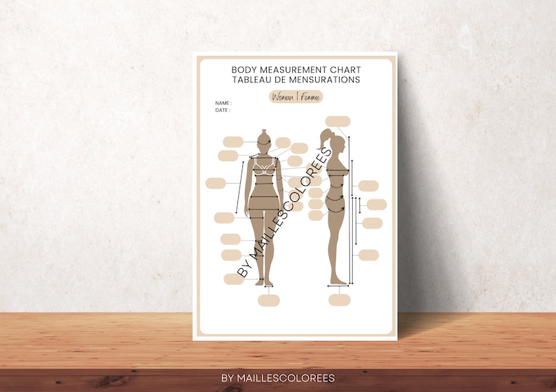 WOMEN Body Measurements Sheet, Printable Measurements Chart, Printable ...