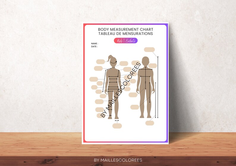 CHILD Body Measurements Sheet, Printable Measurements Chart, Blank ...