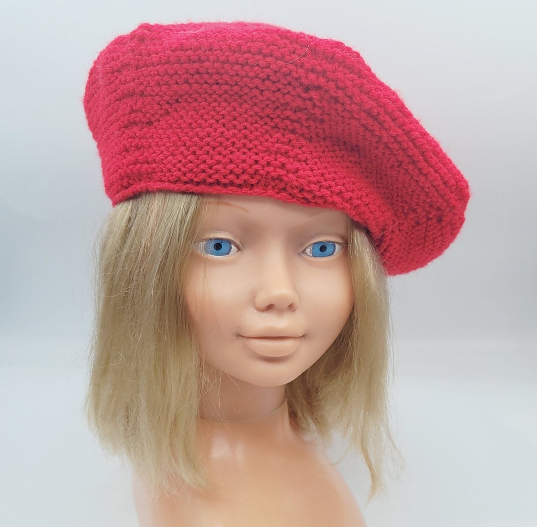 Hand-knitted Women's Wool Beret • French Beret Hat • Men's Berets ...