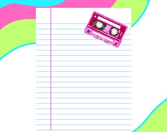 Single Page Digital DOWNLOAD of Lips/bubble Gum School Doodle on Lined ...