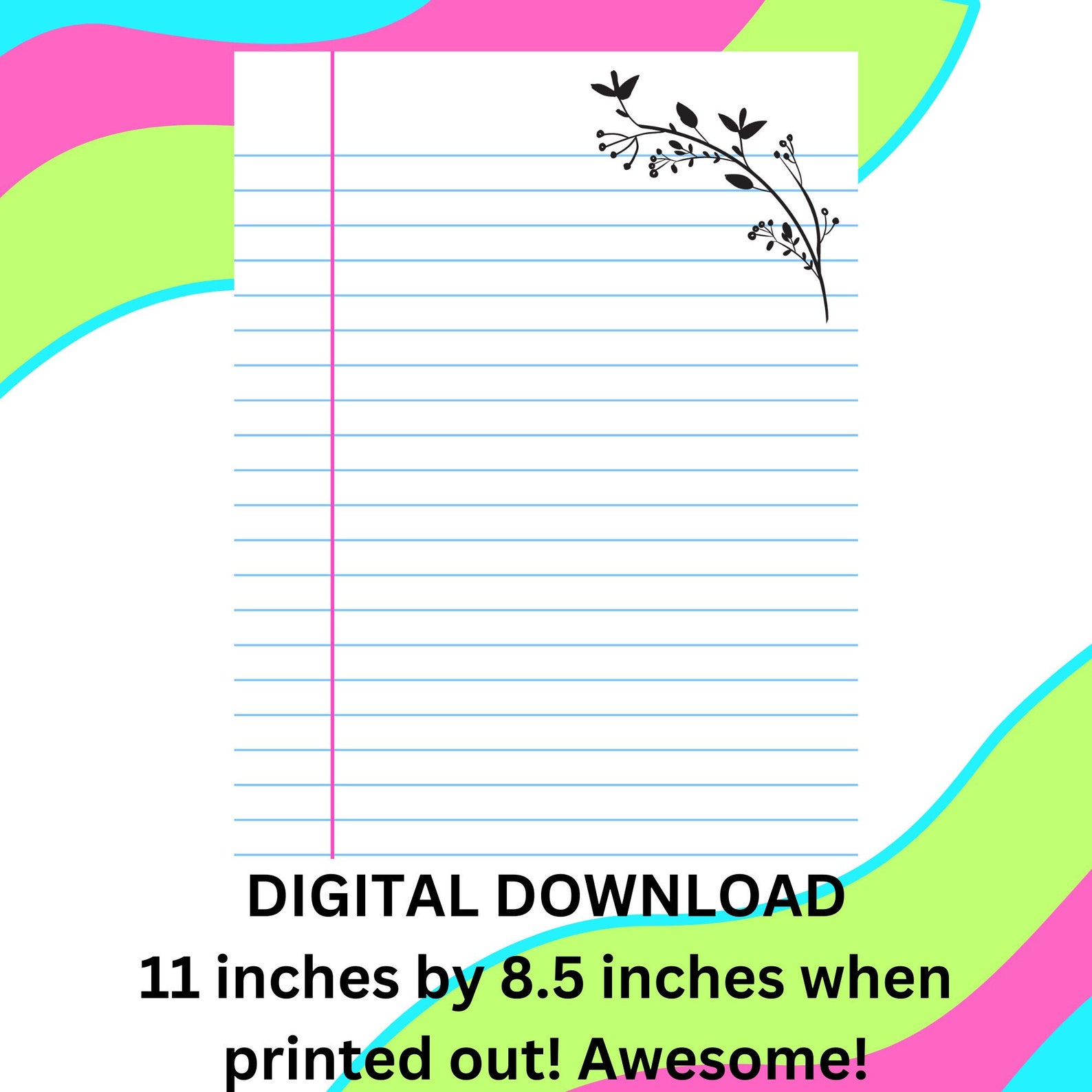 Single Page Digital DOWNLOAD of Floral/flower High School Doodle on ...