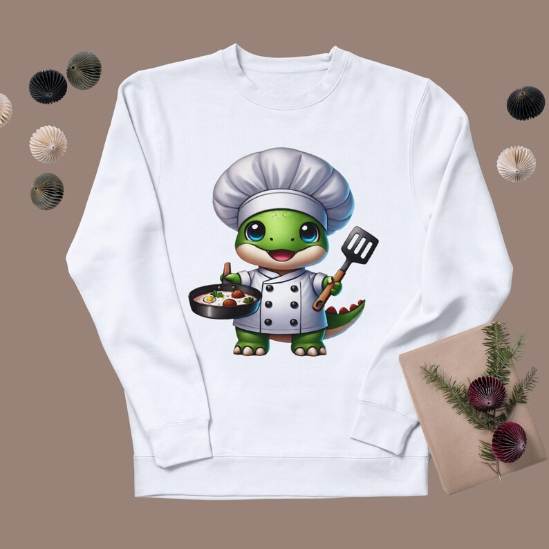 Green Chef Dinosaur PNG Clipart | Cute Kawaii Cooking Dino Art for ...
