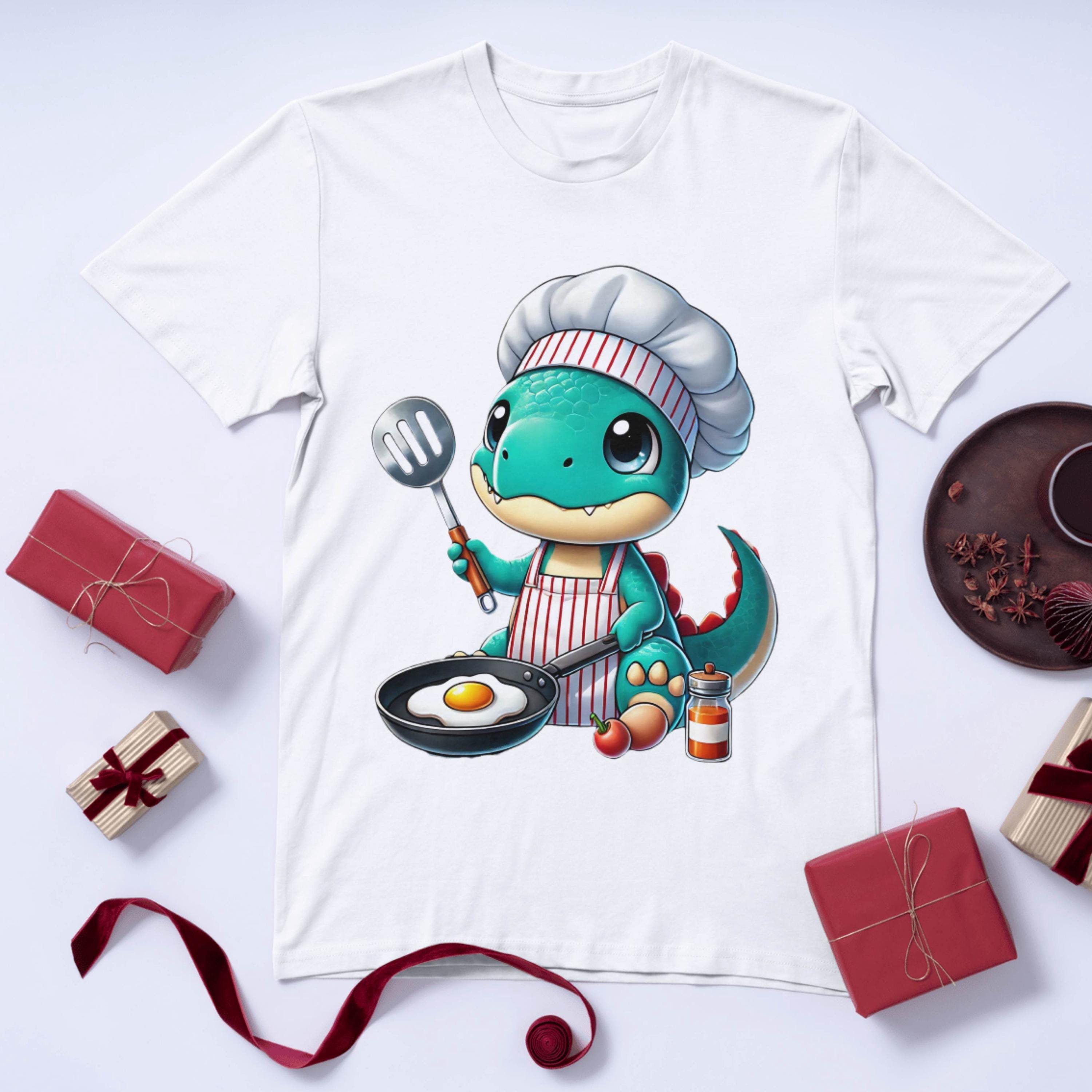 Vintage, Watercolor Chef Red Clipart, Dinosaur PNG, Chef , Dinosaur ...