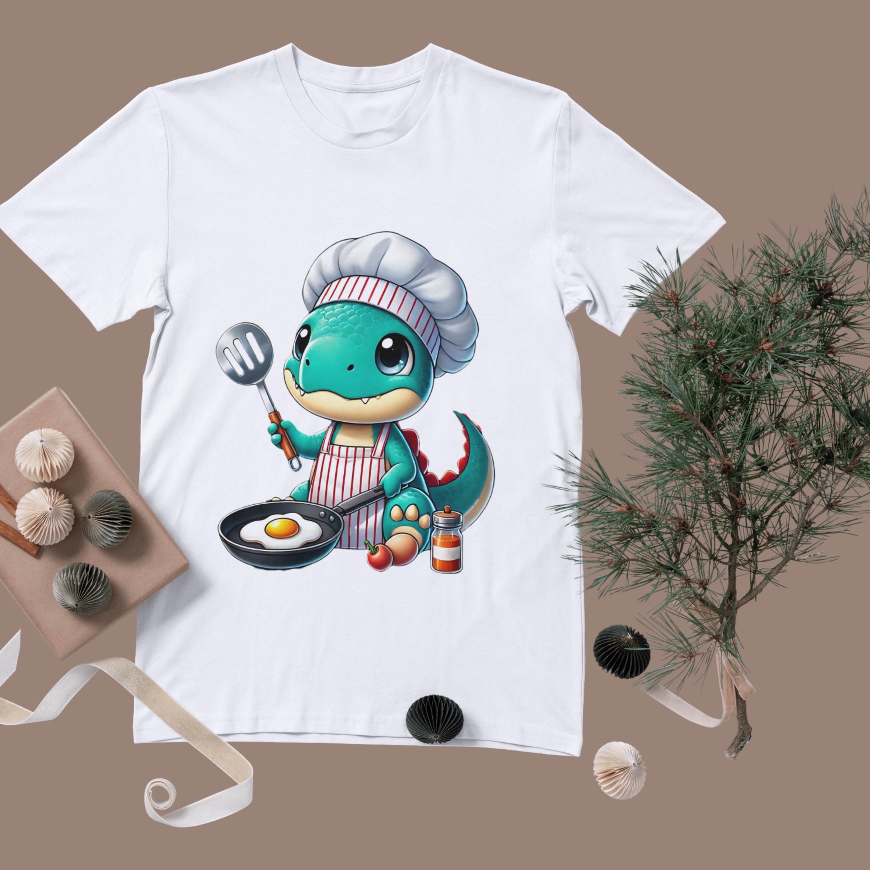 Vintage, Watercolor Chef Red Clipart, Dinosaur PNG, Chef , Dinosaur ...