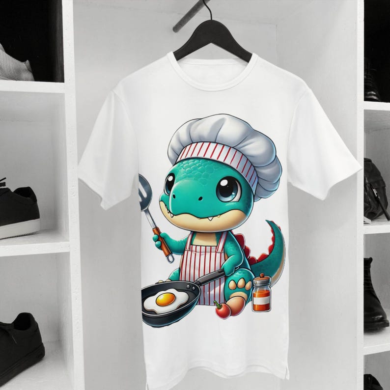 Vintage, Watercolor Chef Red Clipart, Dinosaur PNG, Chef , Dinosaur ...