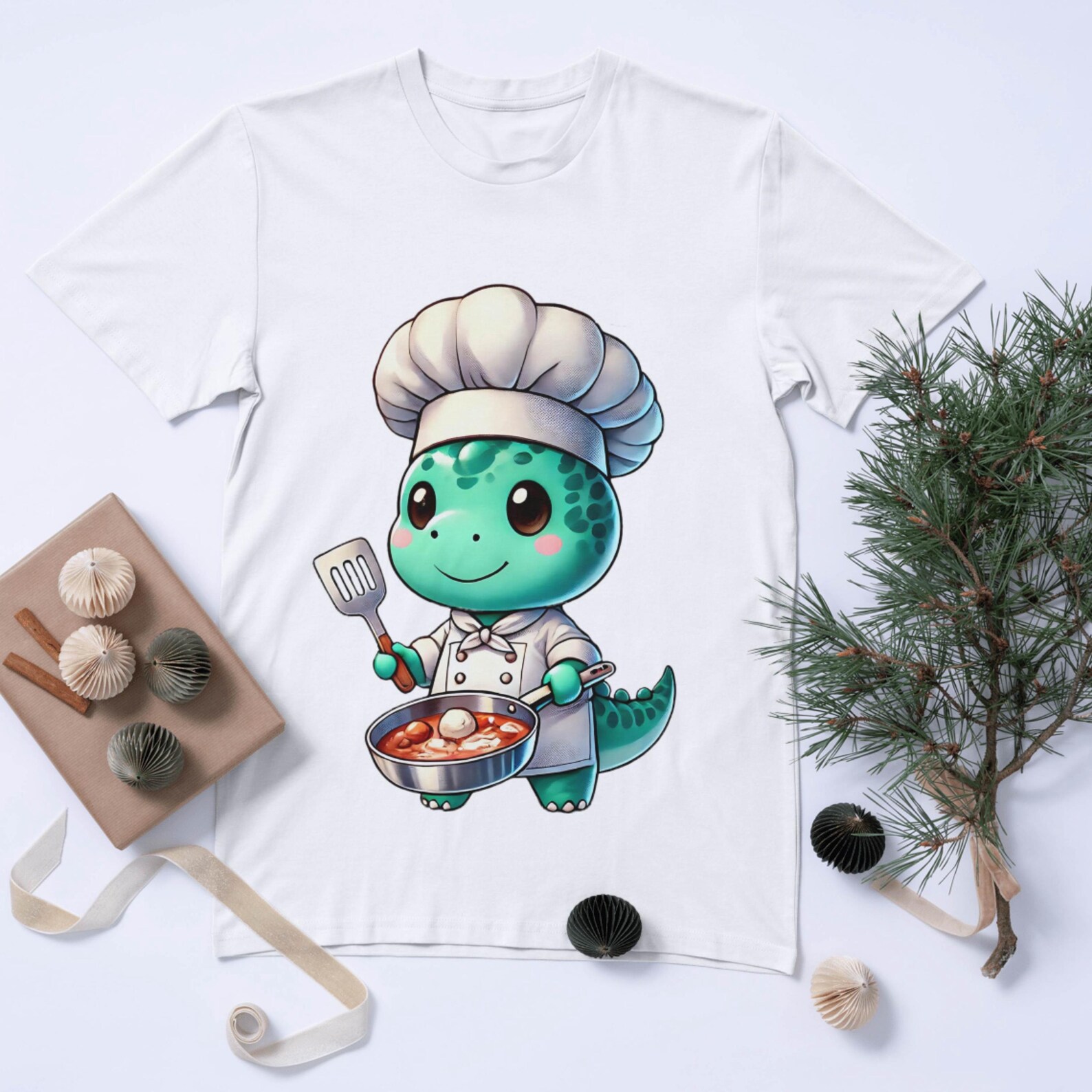 Vintage, Watercolor Chef Blue Green Clipart, Dinosaur PNG, Chef ...