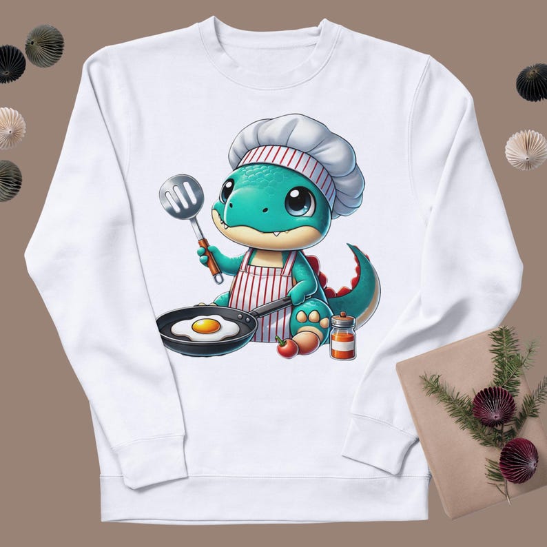 Vintage, Watercolor Chef Red Clipart, Dinosaur PNG, Chef , Dinosaur ...
