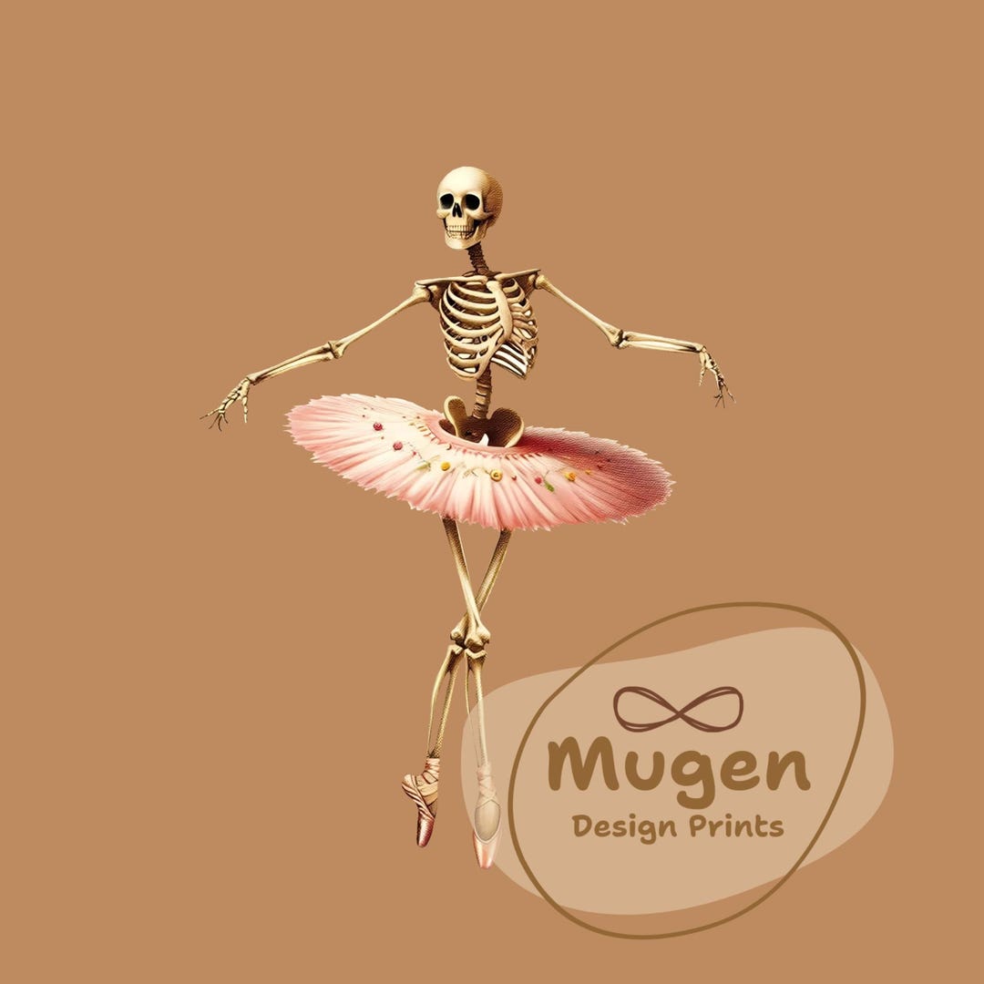 Skeleton Ballerina PNG, Pink Tutu Gothic Ballet Clipart, Spooky Ballet ...