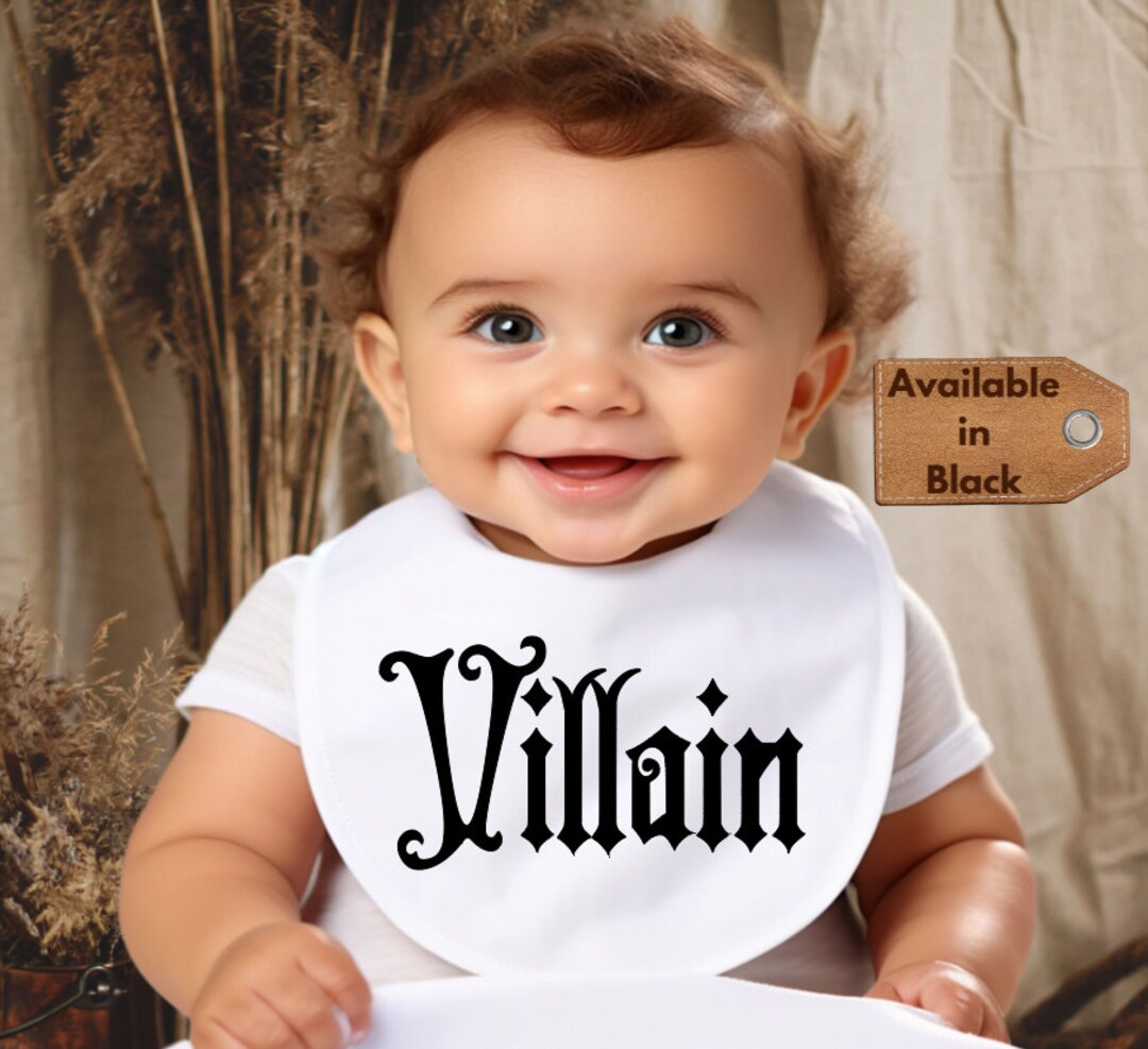 Villain Baby Bib, Goth Baby, Neutral Baby Clothes, Punk Baby Gift, Goth ...