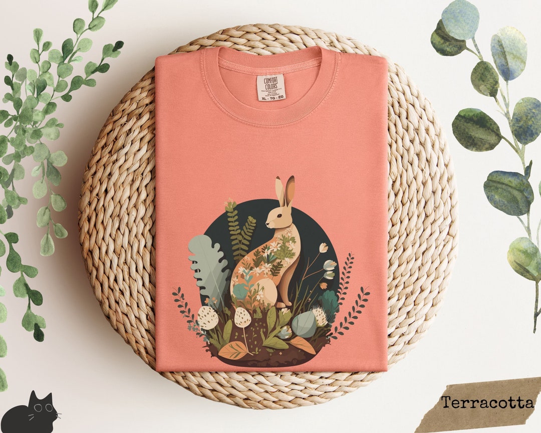 Cottagecore Bunny Rabbit Illustration in A Garden With - Etsy