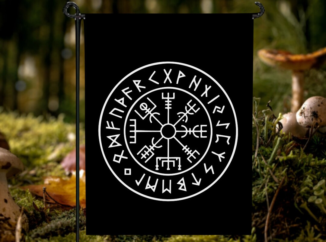 Viking Runic Compass Garden Flag, Halloween Yard Art, Halloween Porch ...