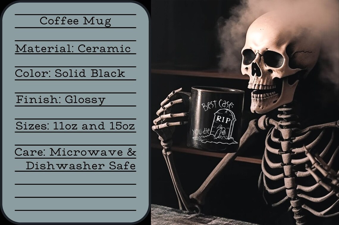 I'm Fine Coffin Coffee Cup, Goth Coffee Cup Makes A Great Goth Gift ...