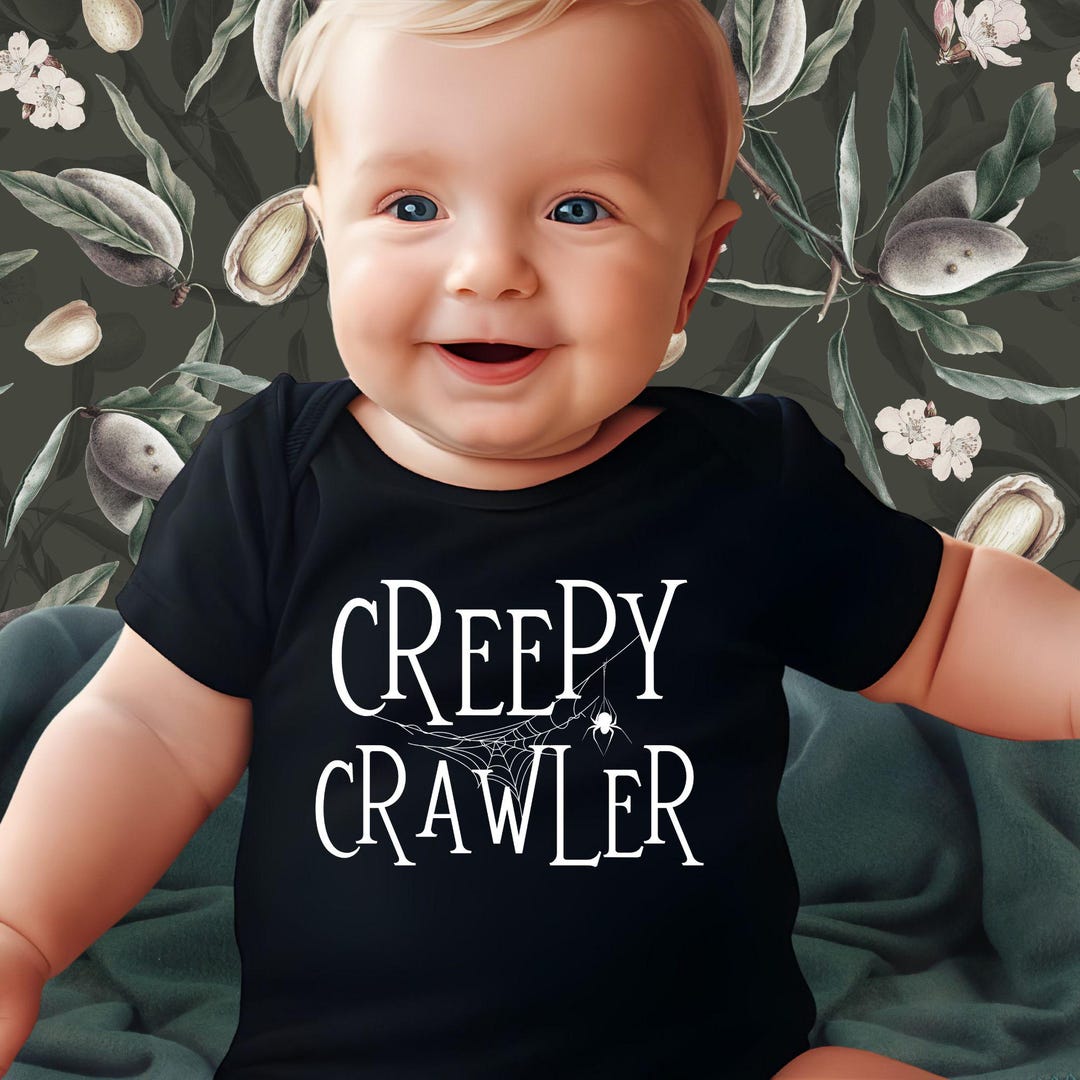 Creepy Crawler Bodysuit, Goth Baby Shower Gift, Spooky Baby, Emo Baby ...