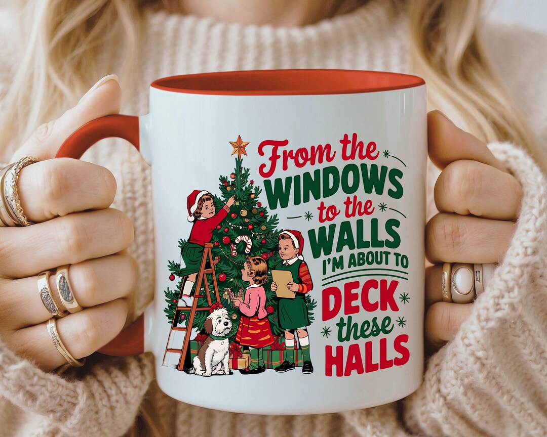 From the Windows to the Wall Coffee Mug, Vintage Family Christmas Mug ...