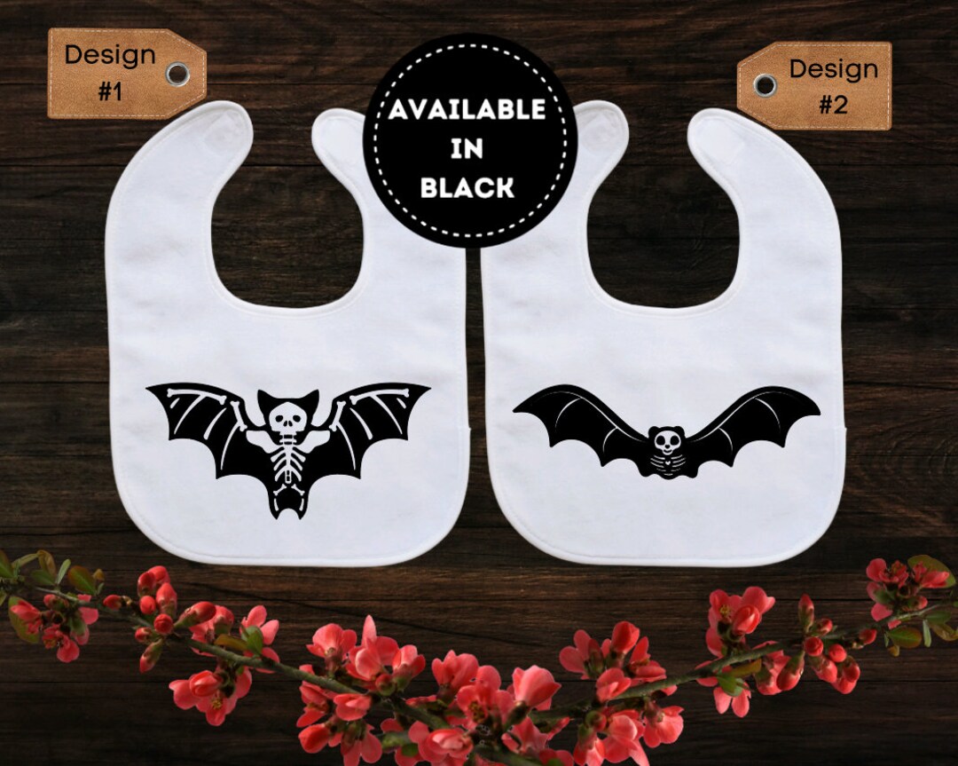 Bat Skeleton Baby Bib, Goth Baby, Neutral Baby Clothes, Punk Baby Gift ...