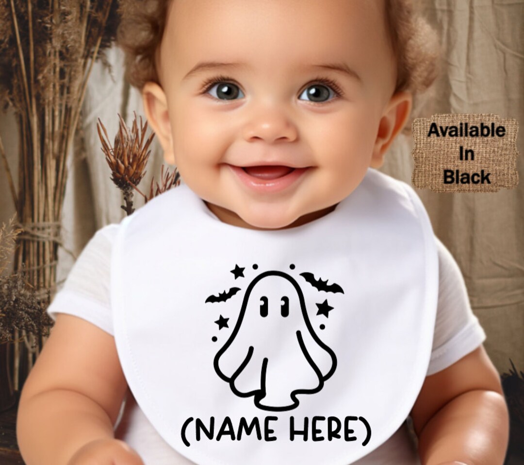 Cute Ghost and Bats Baby Bib Goth Baby Custom Baby Bib - Etsy