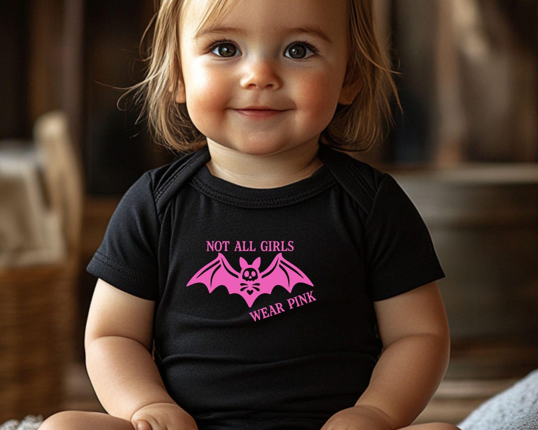 Not All Girls Wear Pink Bodysuit, Creepy Cute Baby Bat Goth Baby ...