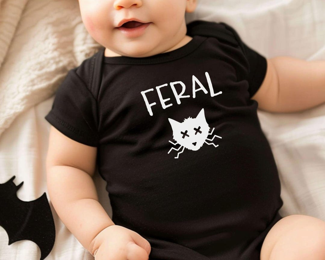 Feral Bodysuit, Creepy Cute Goth Baby Clothes, Witch Baby Shower ...