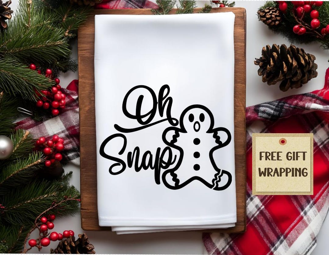 Oh Snap Gingerbread Man Tea Towel, Hand Towel for Kitchen Decor ...