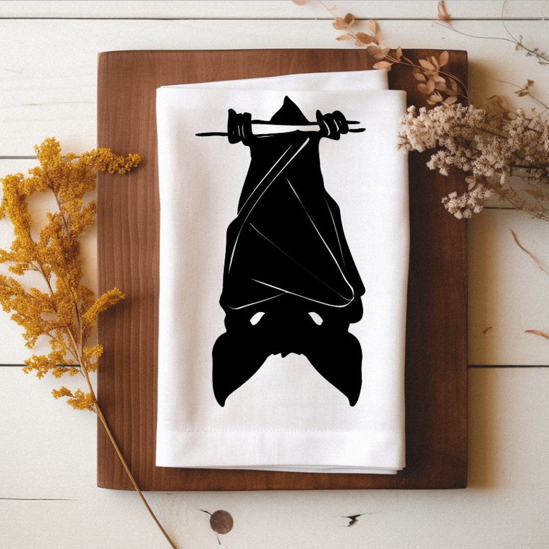 Hanging Bat Tea Towel Baby Bat Wicca Decor Kitchen Witch - Etsy