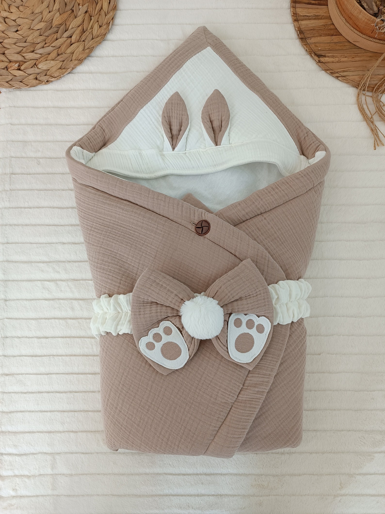 Muslin Newborn Swaddle Blanket: Unisex Bunny Design - Etsy