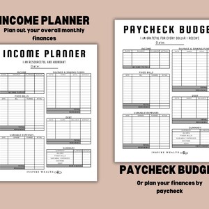 Printable Income Budget Paycheck Planner Digital PDF - Etsy