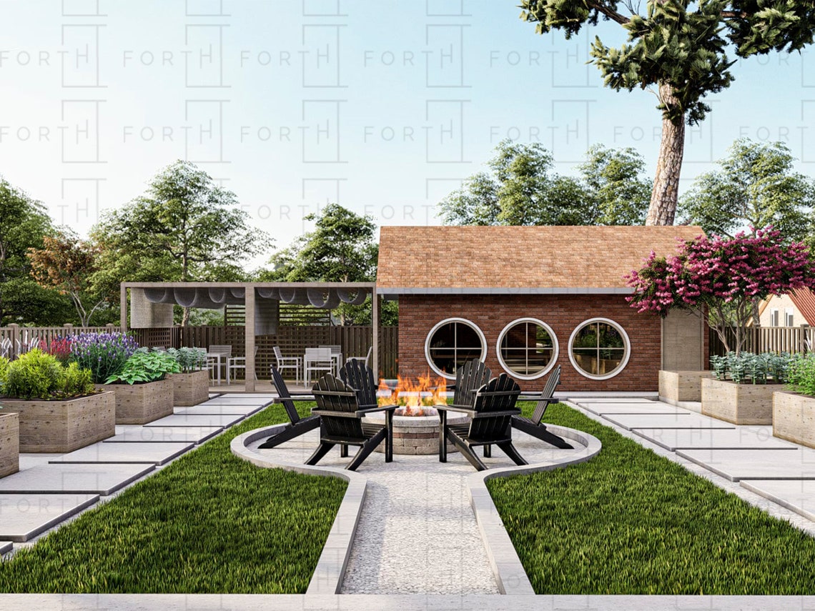 Online Backyard Design Backyard 3D Rendering 3d Rendering - Etsy