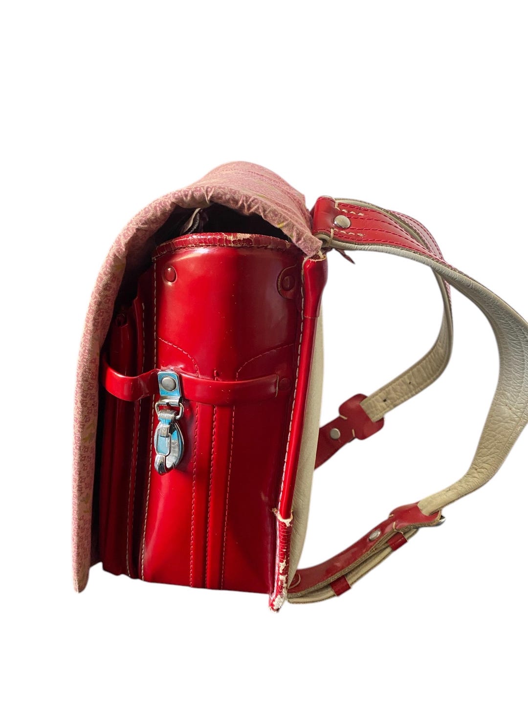 Authentic Vintage Japanese Red Randoseru Cowhide Leather School Bag ...