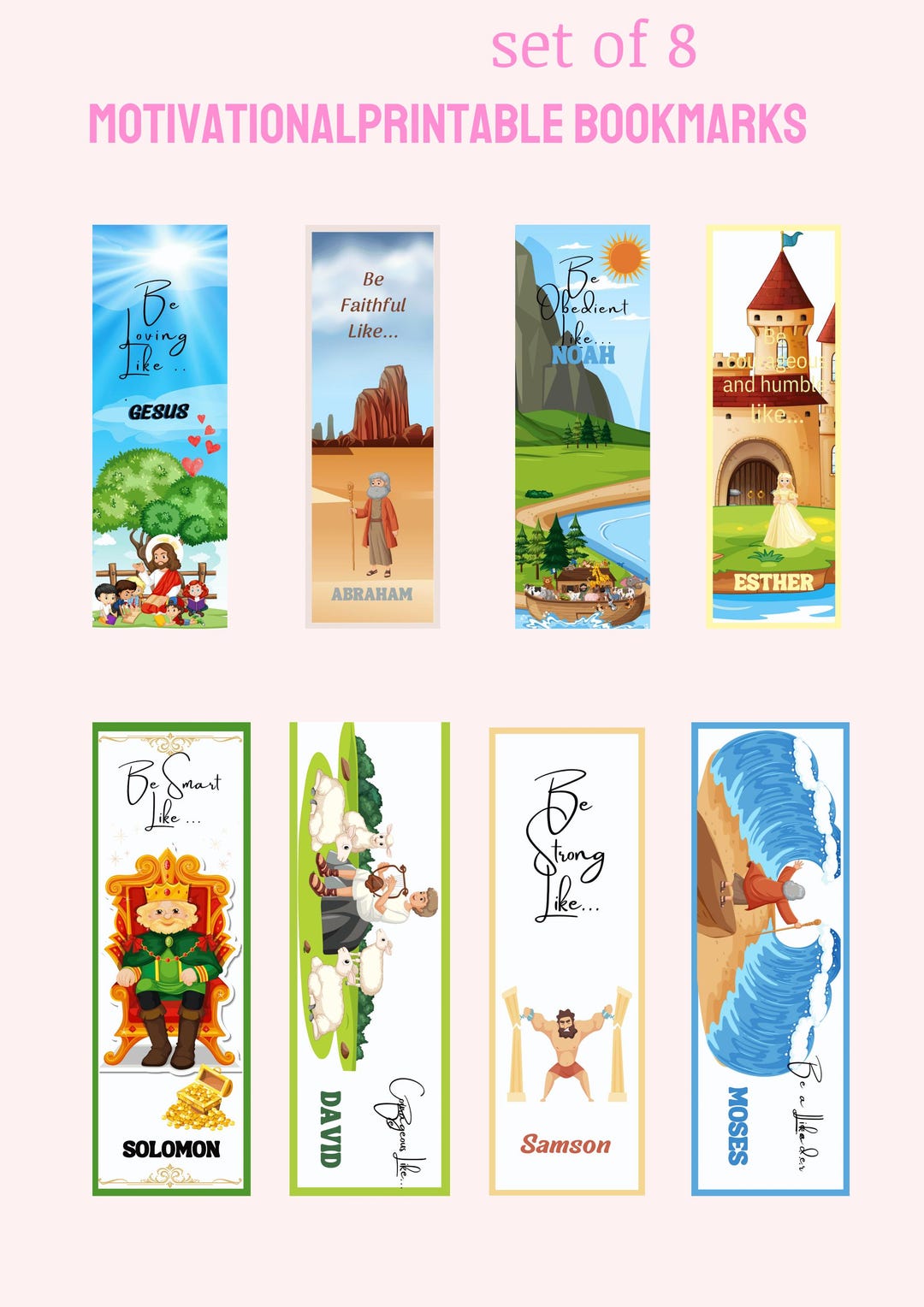 Printable Christian Bookmarks for Kids – Bible Heroes Quotes Like David ...