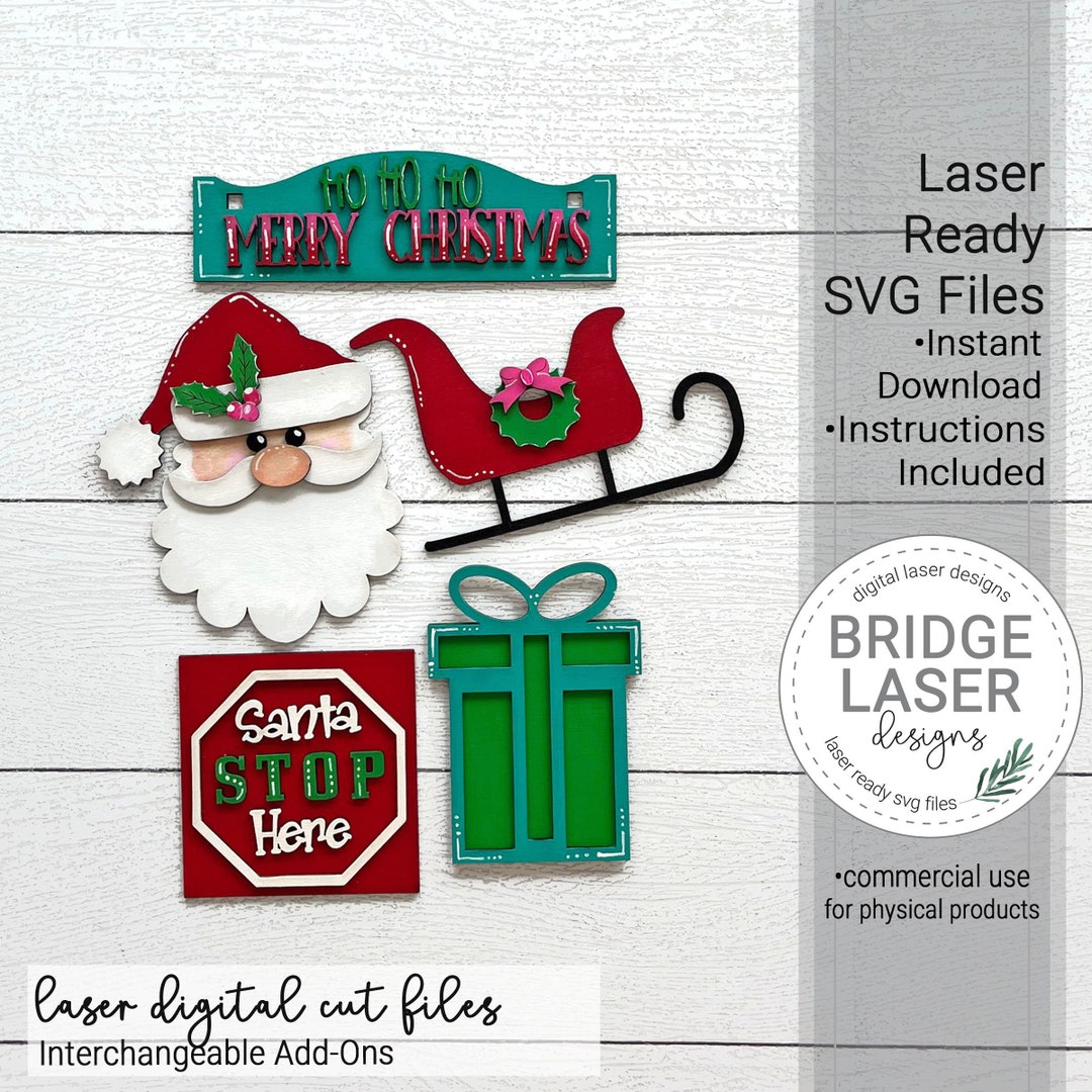 Santa Christmas Laser Cut File, Christmas Interchangeable Crate/fence ...