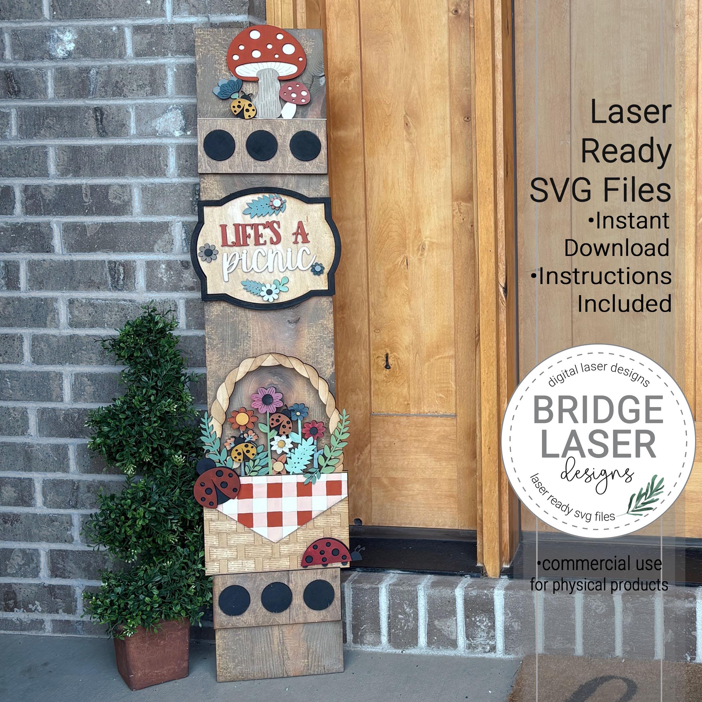 Summer Porch Leaner Sign Laser Cut File, Summer Interchangeable Porch ...