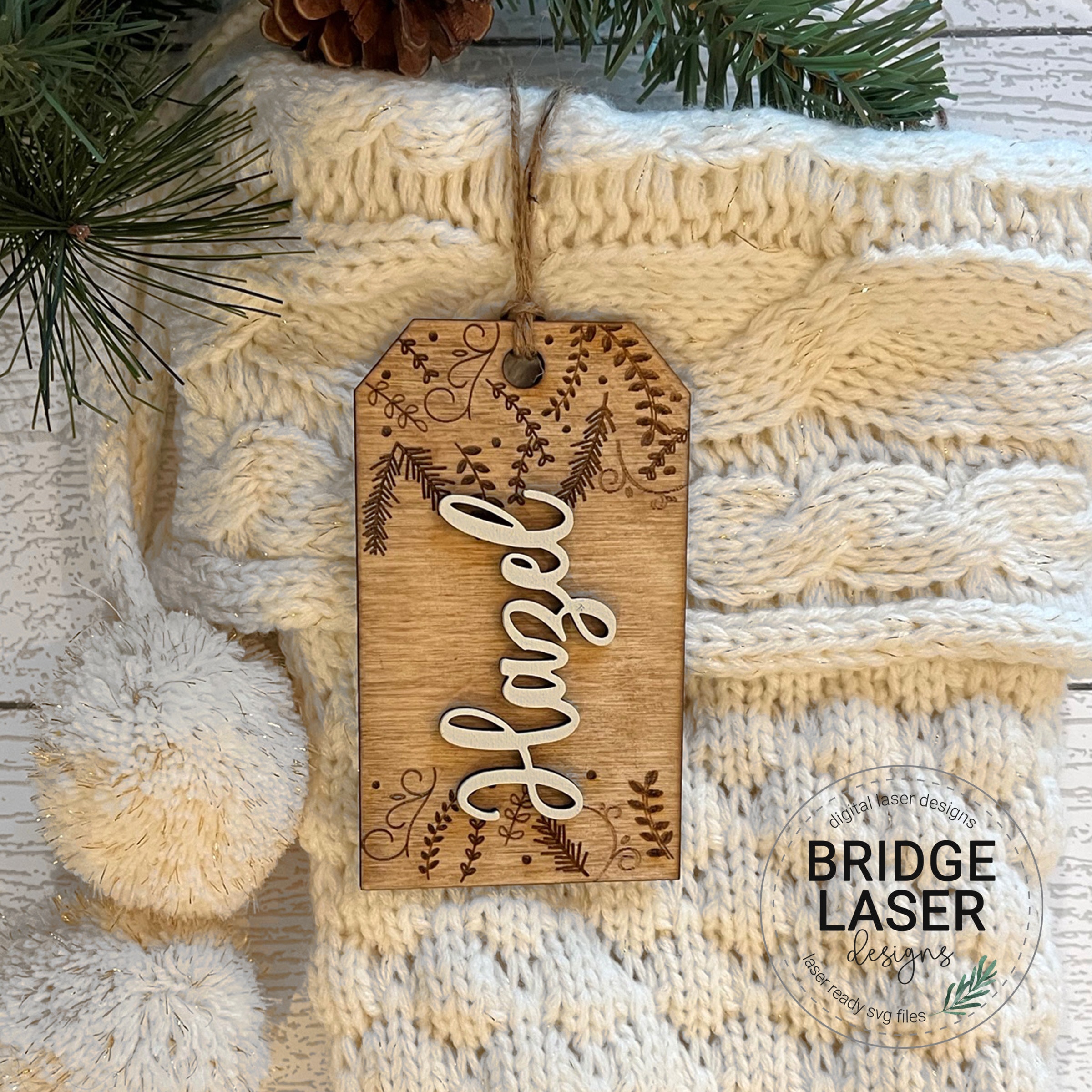 Stocking Tags Laser Cut File Christmas Stocking Name Tags - Etsy