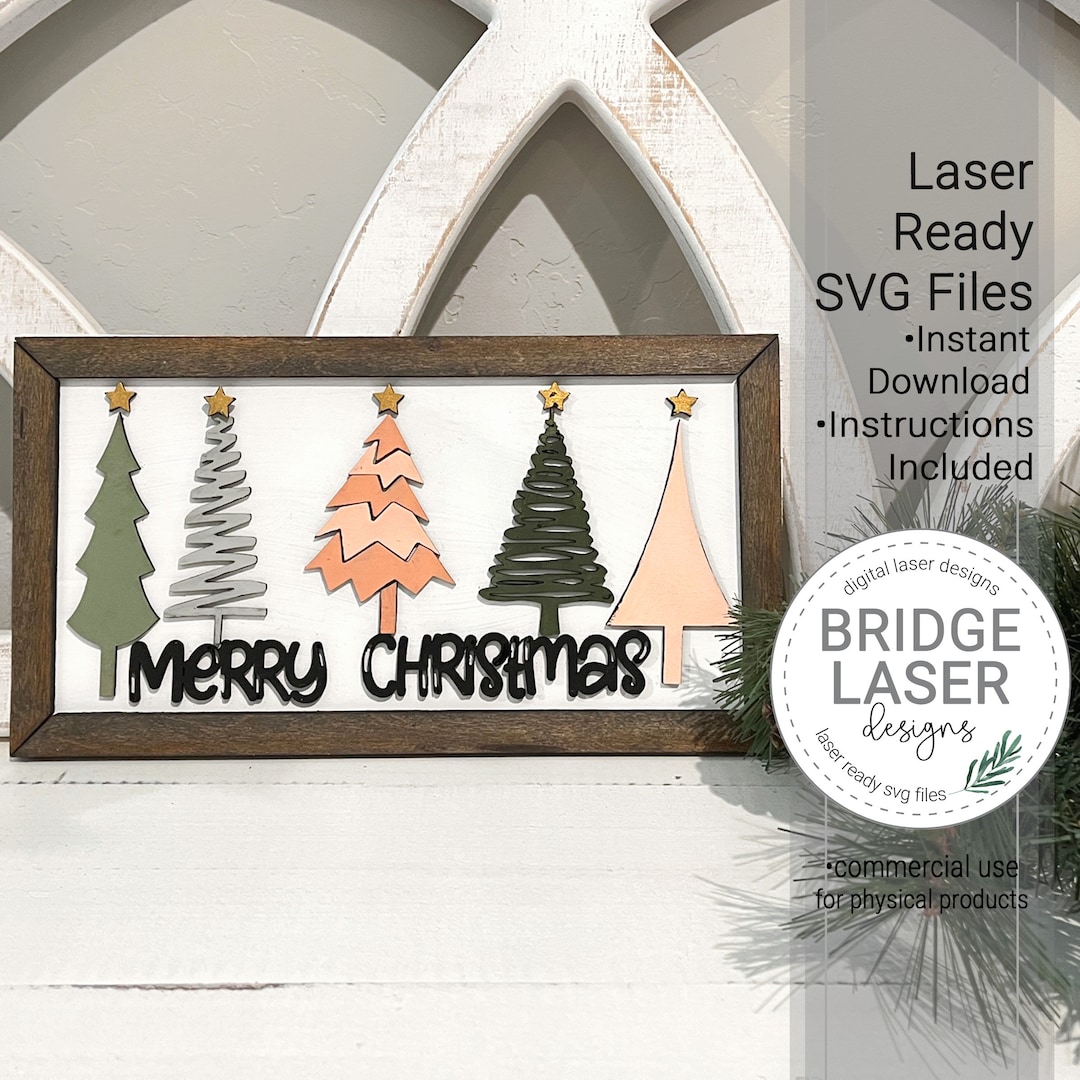 Christmas Tree Laser Cut File, Christmas Doodle Tree Laser Cut Design ...