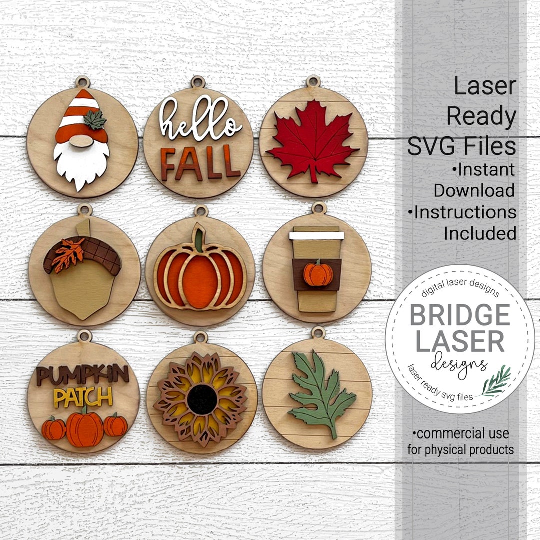 Fall Ornament Laser File, Fall Ornaments Laser SVG, Fall Laser File ...