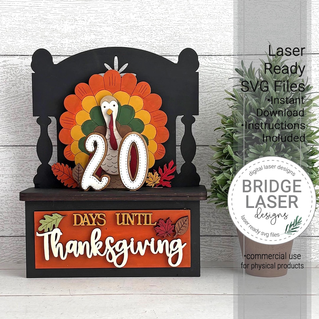 Thanksgiving Advent Laser Cut File, Thanksgiving Advent Interchangeable ...
