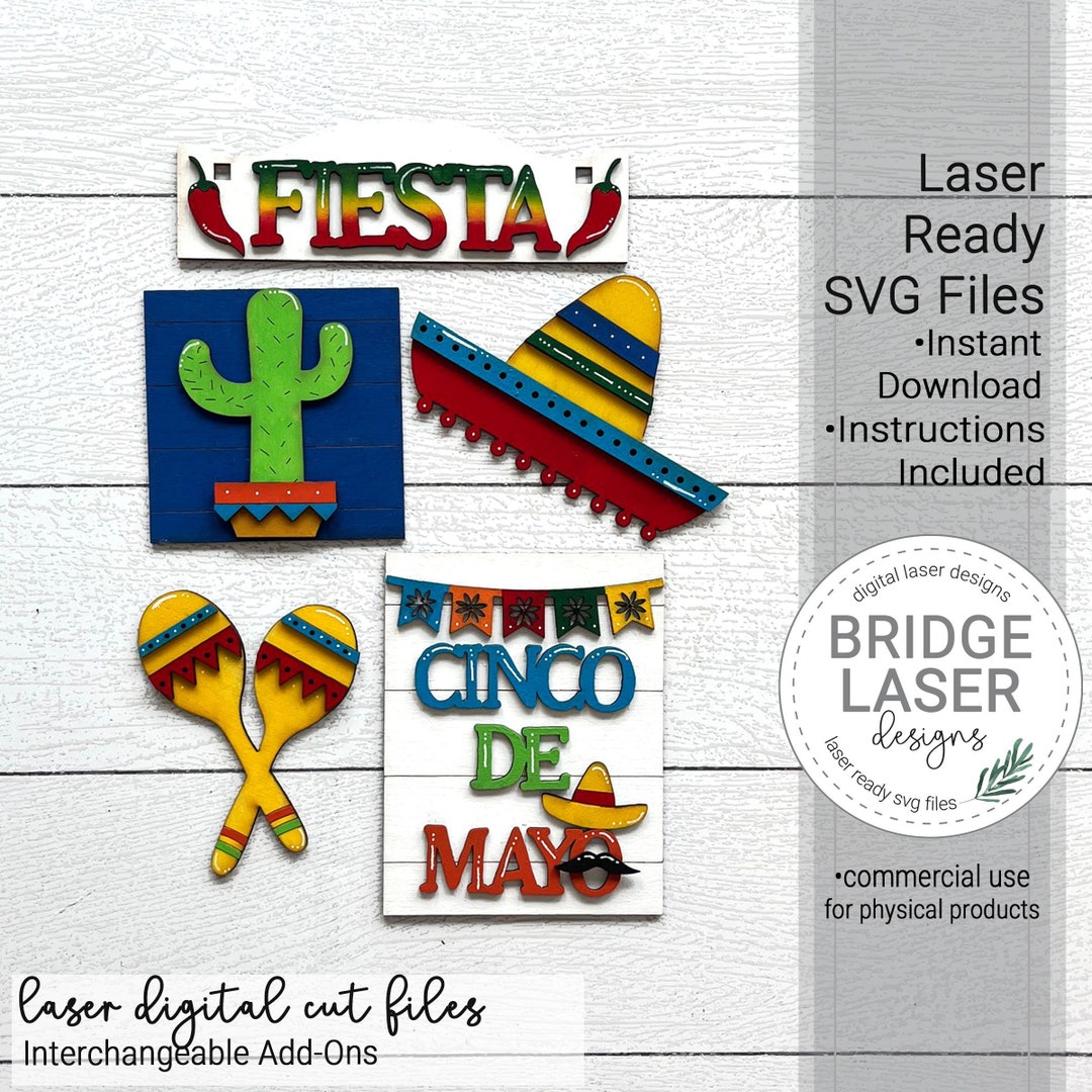 Cinco De Mayo Laser Cut File, Fiesta Interchangeable Add-on SVG ...
