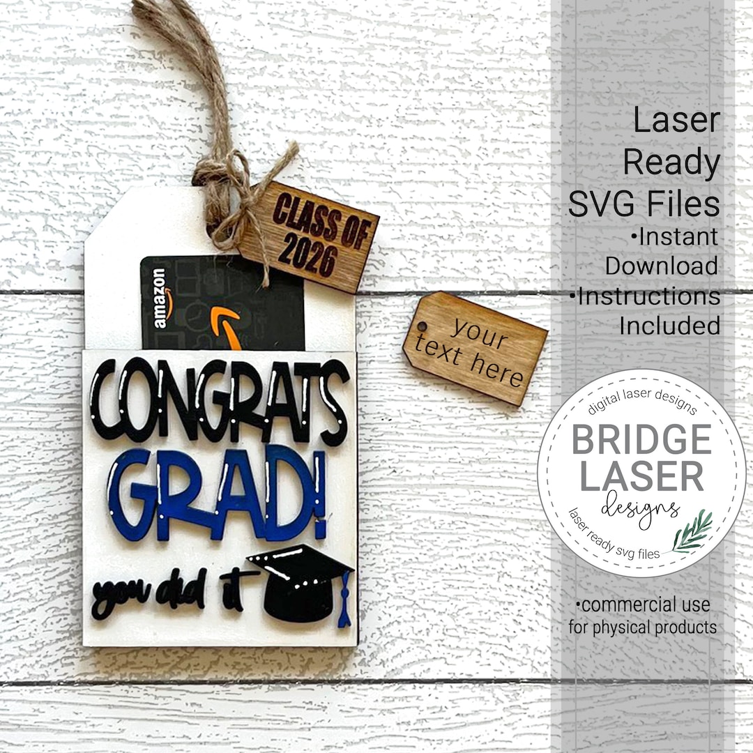 Graduation 2026 Gift Card Holder Laser File, Gift Card Holder SVG ...