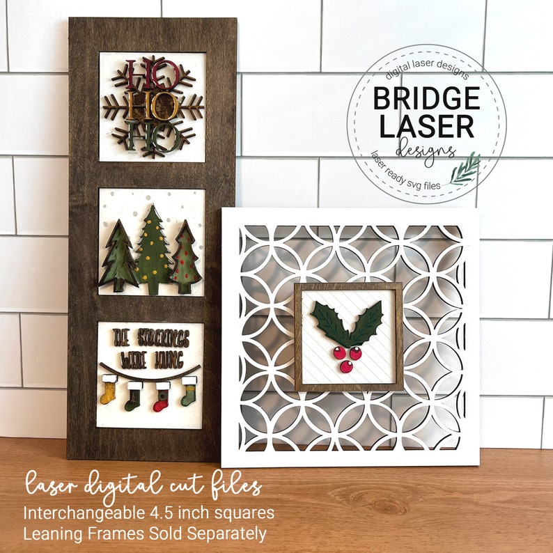 Christmas Laser Cut Designs Christmas Interchangeable Leaning - Etsy