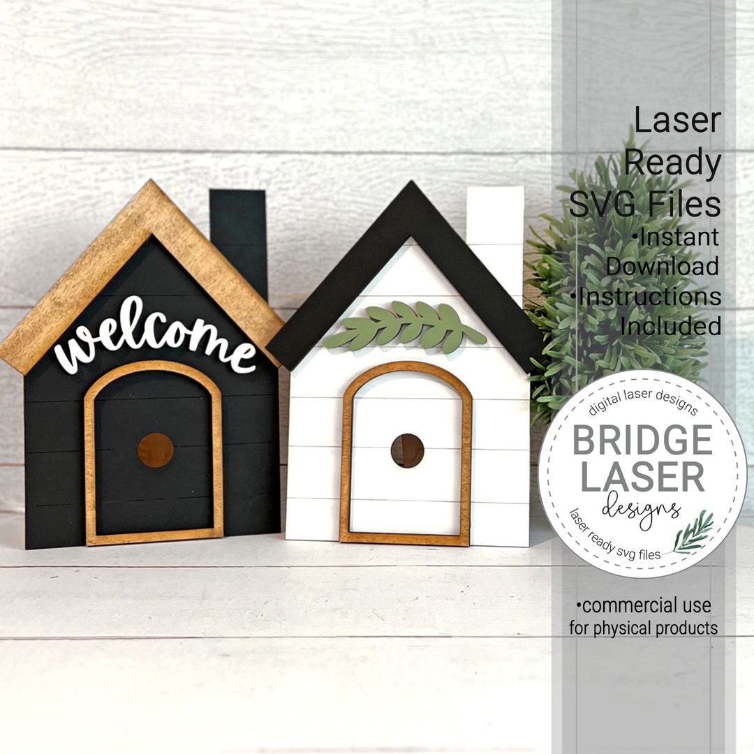 House Laser Cut File, Welcome Laser File, Seasonal Interchangeable ...